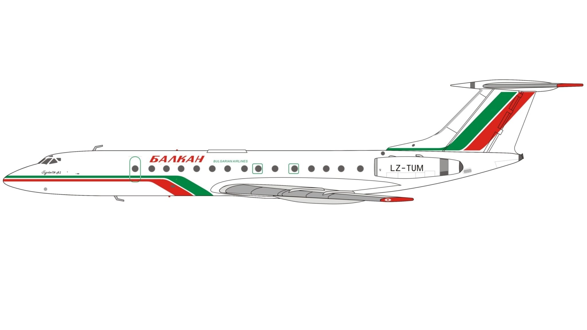 Panda Models 62417 1:400 Tu-134A Balkan Bulgarian Airlines LZ-TUM – MTS ...