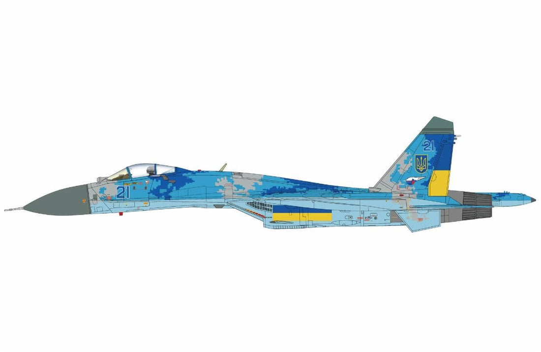 Hobby Master 1:72 Su-27 Flanker B Blue 21, Ukrainian Air Force (with 2 ...