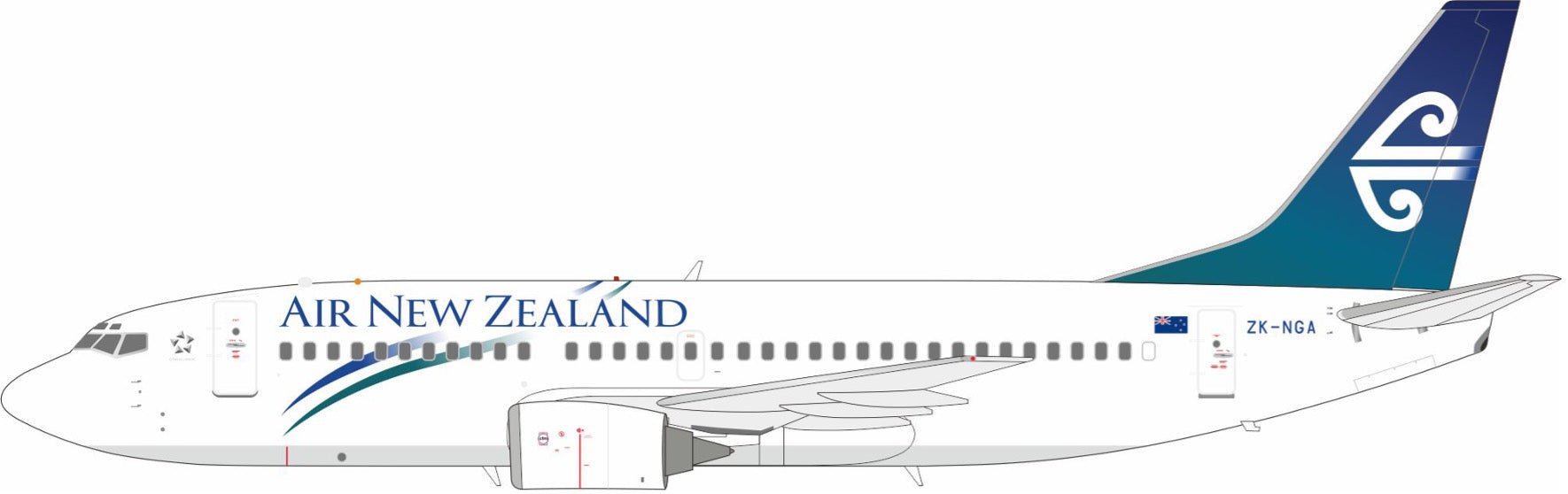 InFlight200 IF733NZ0624 Air New Zealand Boeing 737-33R ZK-NGA – MTS ...